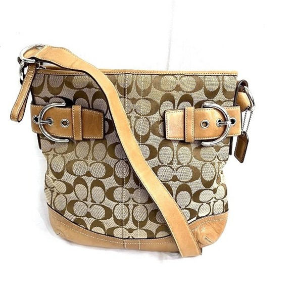 Coach | Bags | Coach Signature 3574 Beige Bag Shoulder Ladies | Poshmark